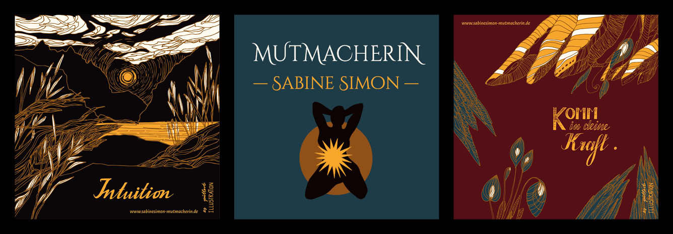 Flyergestaltung und Werbepostkarten für die Mutmacherin Sabine Simon | Sara Pütter